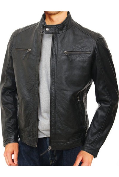 Laverapelle Erkek Siyah Deri Ceket (1501394)