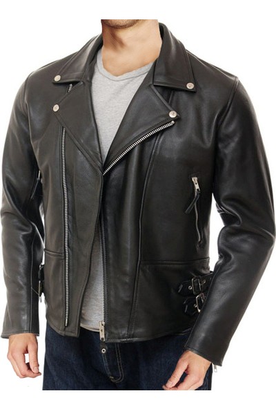 Laverapelle Erkek Siyah Deri Ceket (1501429)