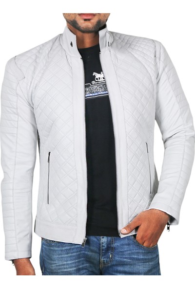 Laverapelle Erkek Beyaz Deri Ceket (1501491)