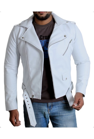 Laverapelle Erkek Beyaz Deri Ceket (1501532)