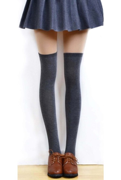 Diba Kadın Kışlık Gerçek Yün 2'li Paket Diz Üstü Çorap