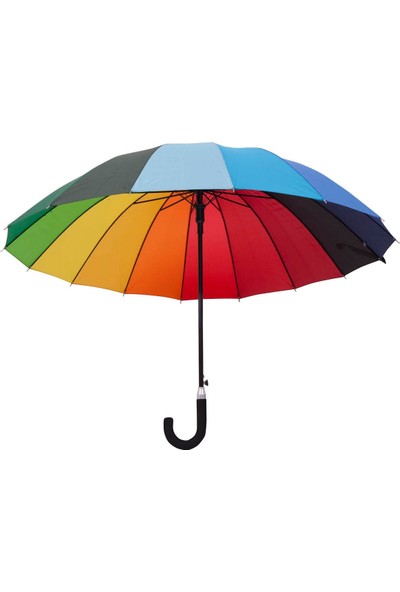 BuYolModa Gökkuşağı Rengarenk Şemsiye