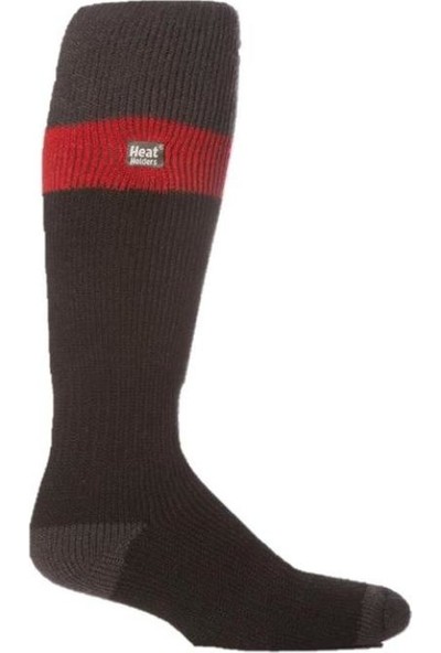 Heat Holders Dizüstü Antrasit Kırmızı Çizgili Siyah Erkek Termal Kayak Çorabı
