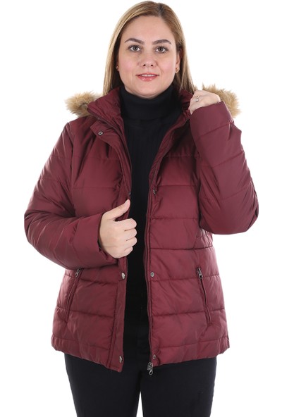 Brendon Kadın Büyük Beden Mont 527 Bordo/maroon 20W53000527