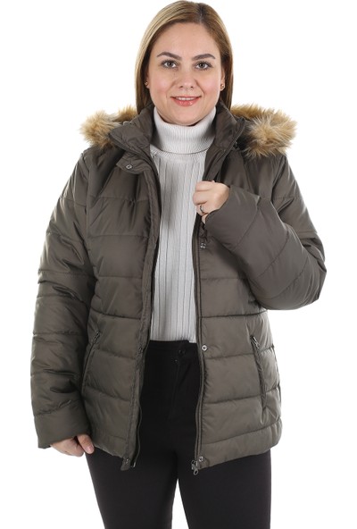 Brendon Kadın Büyük Beden Mont 527 Haki/khaki 20W53000527