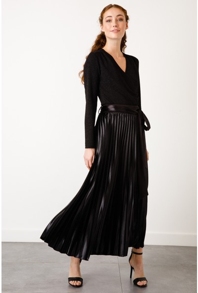 Ekol Kadın Kadife Piliseli Etek 6052061 Siyah
