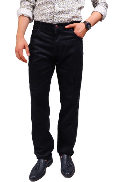 Daniel Voi Kadife Lacivert Erkek Regular Fit Pantolon
