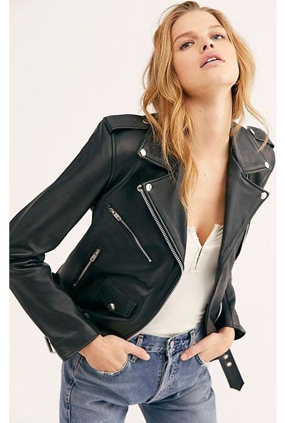 Deri Mont Colette Siyah Kadın Deri Ceket