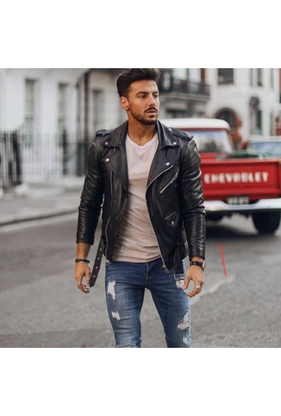 Deri Mont Bobo Erkek Siyah Deri Ceket