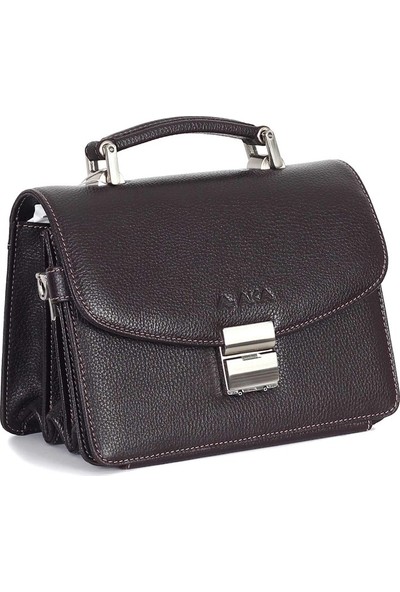 Aka Deri Floter Kahve - Deri Portföy Çantası 132