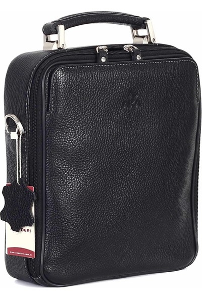 Aka Deri Floter Siyah - Deri Portföy Çantası 375