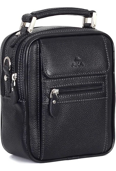 Aka Deri Floter Siyah - Deri Portföy Çantası 395