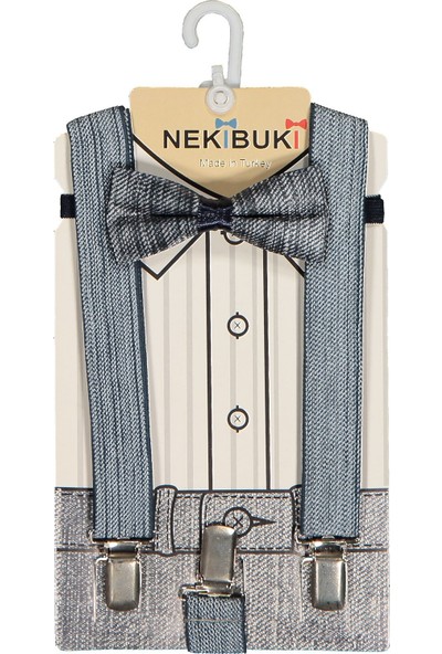 Neki̇buki 1-9 Yaş Pantolon Askı Papyon Seti