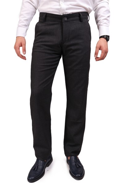 Daniel Voi Poliviskon Likralı Gri Erkek Slim Fit Pantolon 34
