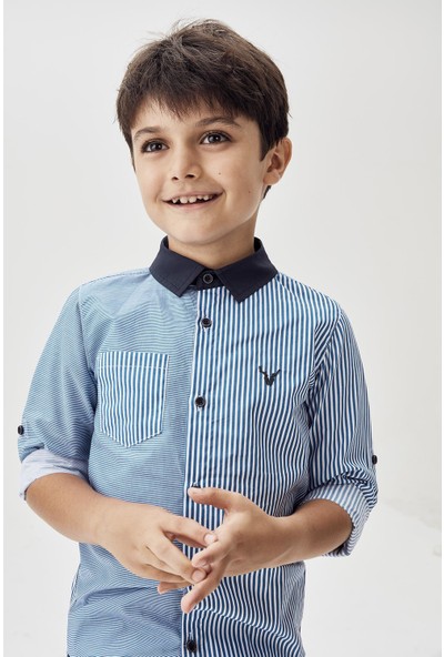 Nebbati Erkek Çocuk Çizgili Gömlek 20FW0NB3607