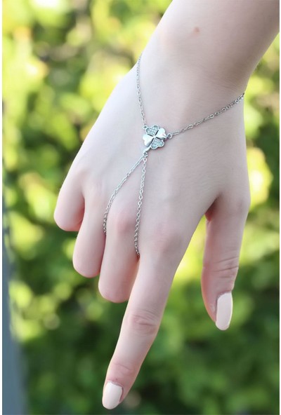 Moco Yonca Figürlü Zirkon Taşlı Silver Renk Şahmeran Bileklik Moco Yonca Figürlü Zirkon Taşlı Silver Renk Şahmeran Bileklik