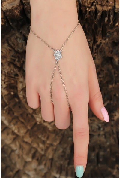 Moco Silver Renk Zirkon Taşlı Fatma Ana Eli Figürlü Şahmeran Bileklik Moco Silver Renk Zirkon Taşlı Fatma Ana Eli Figürlü Şahmeran Bileklik