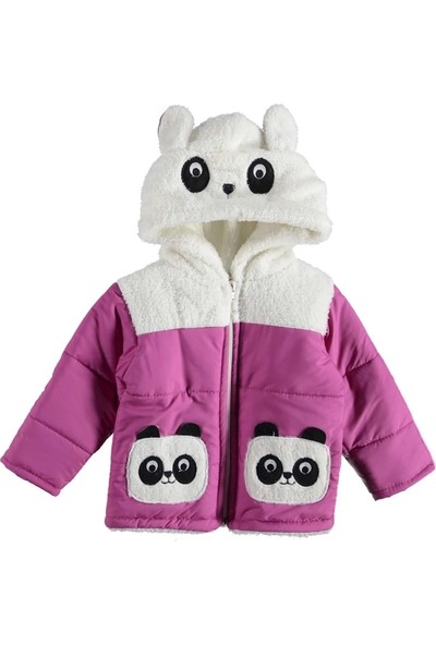 Aydino Kız Çocuk Içi Welsoft Panda Nakışlı Mont Fuşya Aydino Kız Çocuk Içi Welsoft Panda Nakışlı Mont Fuşya