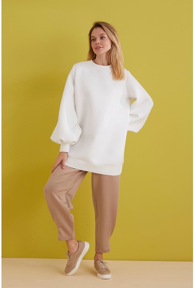 Terzi Dükkanı Carol Scuba Puf Tunik Ekru