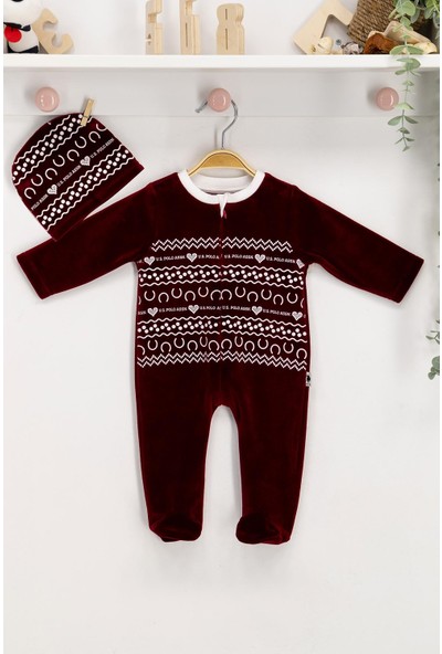 U.s. Polo Assn Lisanslı Bordo Bebek Tulum Takım U.s. Polo Assn Lisanslı Bordo Bebek Tulum Takım