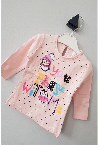 Difa Kız Bebek Şapkalı Penguen Bluz