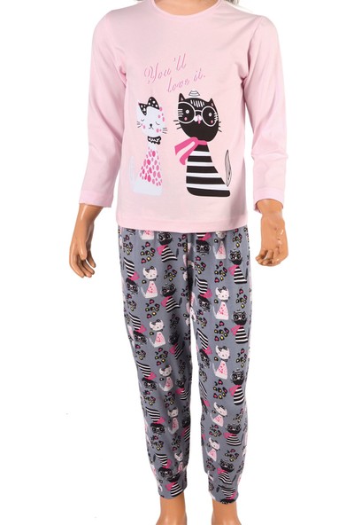 Nicoletta Pembe Kız Çocuk Uzun Kollu Pijama Takımı