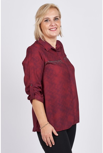 Flaş Triko Kadın Taş Işleme Detaylı Bluz 3320235 Bordo Flaş Triko Kadın Taş Işleme Detaylı Bluz 3320235 Bordo