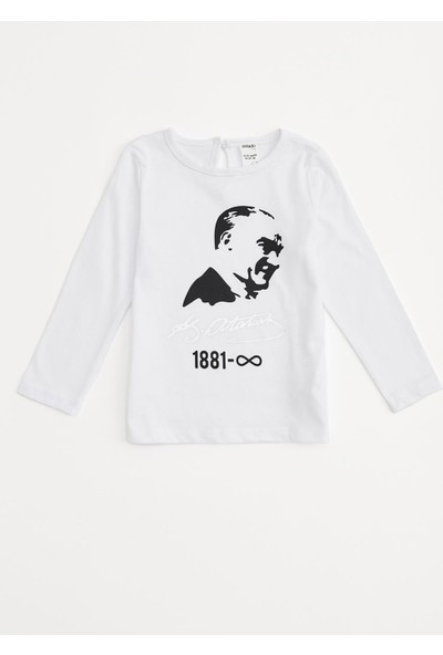 DeFacto Kız Bebek 29 Ekim Atatürk Baskılı Uzun Kollu Tişört S1116A220WN DeFacto Kız Bebek 29 Ekim Atatürk Baskılı Uzun Kollu Tişört S1116A220WN