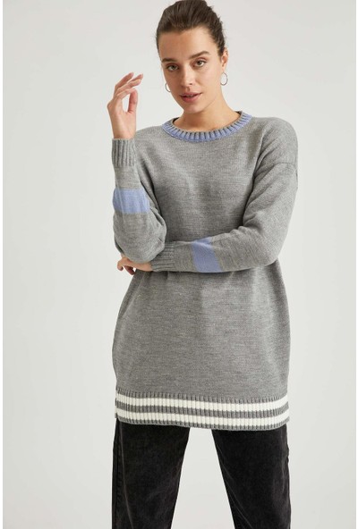 DeFacto Çizgili Relax Fit Triko Tunik T2184AZ20AU DeFacto Çizgili Relax Fit Triko Tunik T2184AZ20AU