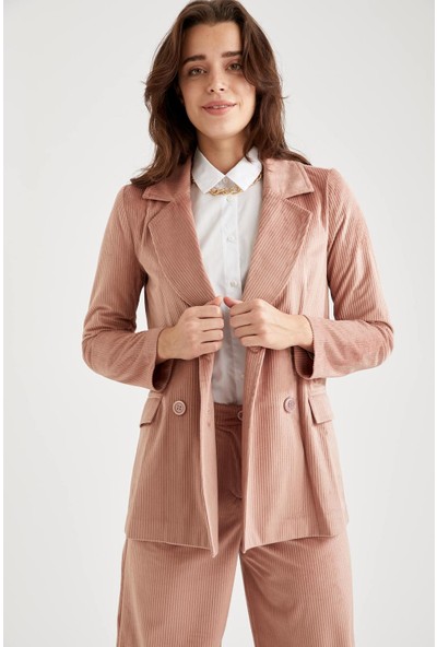 DeFacto Düğme Detaylı Relax Fit Blazer Ceket T2891AZ20WN