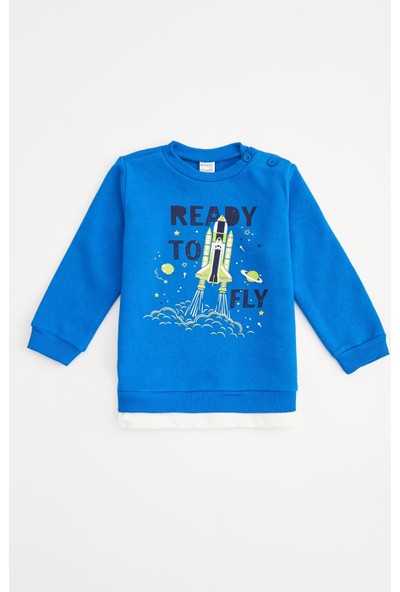 DeFacto Erkek Bebek Regular Fit Tekli Sweatshirt S0715A220WN