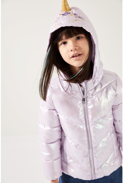DeFacto Kız Çocuk Kapüşonlu Unicorn Mont R0515A620WN