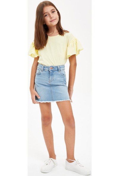 DeFacto Kız Çocuk Regular Fit Jean Etek S2056A620HS