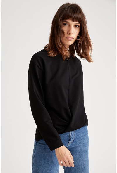 DeFacto Regular Fit Basic Uzun Kollu Tişört T2515AZ20AU