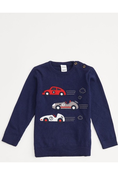 DeFacto Erkek Bebek Desenli Triko Kazak R0689A220WN