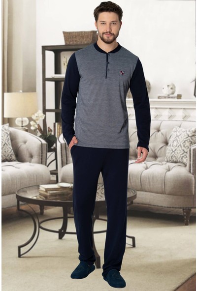 Mecit 2762 Lacivert Büyük Beden Erkek Pijama Takımı Mecit 2762 Lacivert Büyük Beden Erkek Pijama Takımı