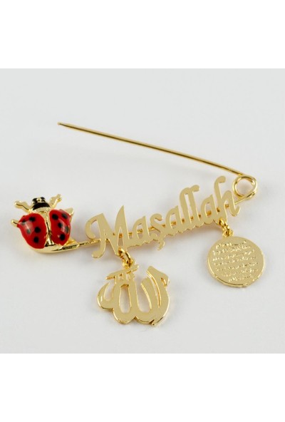 Look Desing Çocuk Sarı Maşallah Yazılı Broş