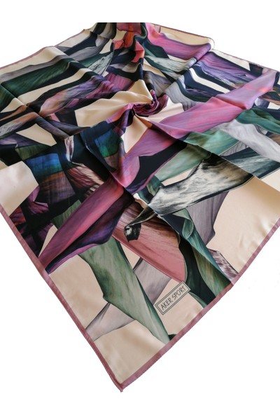 Aker Sport Twill (Tivil) Özel Seri Eşarp-Pudra-Siyah-Pembe Aker Sport Twill (Tivil) Özel Seri Eşarp-Pudra-Siyah-Pembe