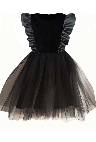 Shecco Babba Kız Çocuk Deri Detaylı Tütü Elbise Shecco Babba Kız Çocuk Deri Detaylı Tütü Elbise