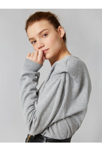 Koton Vatkalı Bisiklet Yaka Sweatshirt