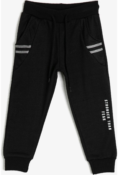 Koton Normal Bel Basic Belden Baglamali Fileli Eşofman Alti