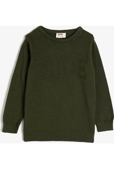 Koton Pamuklu Bisiklet Yaka Basic Kazak