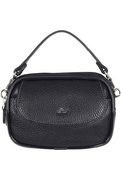 Aka Deri Floter Siyah - Deri El Çantası 111