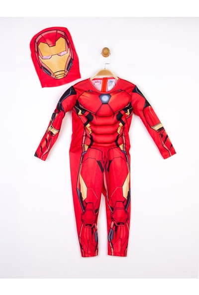 Iron Man Lisanslı Kaslı Çocuk Kostüm