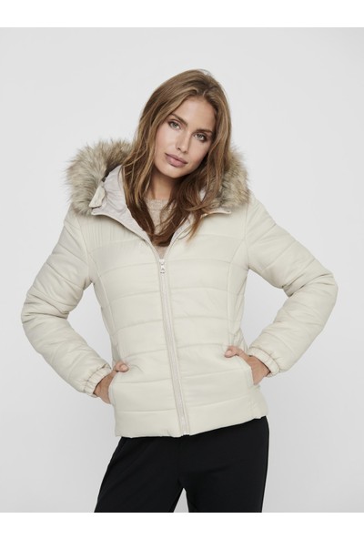 Only Kadın Mont Onldogukan Hood Fur Padded 15231669-STN