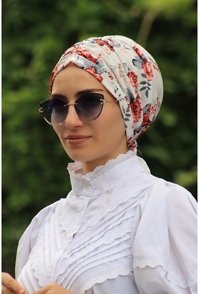 Sahra Şal Dünyası Desenli Hazır Desenli Tokalı Bone