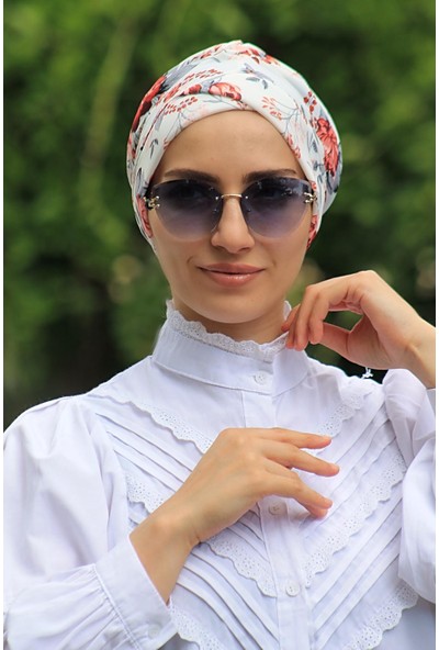 sahra Şal Dünyası Pratik Desenli Çapraz Bone