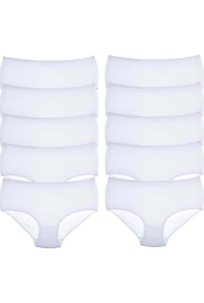 Donella 10'lu Büyük Beden Kadın Beyaz Külot - 2571-10LU Beyaz 7XL Donella 10'lu Büyük Beden Kadın Beyaz Külot - 2571-10LU Beyaz 7XL
