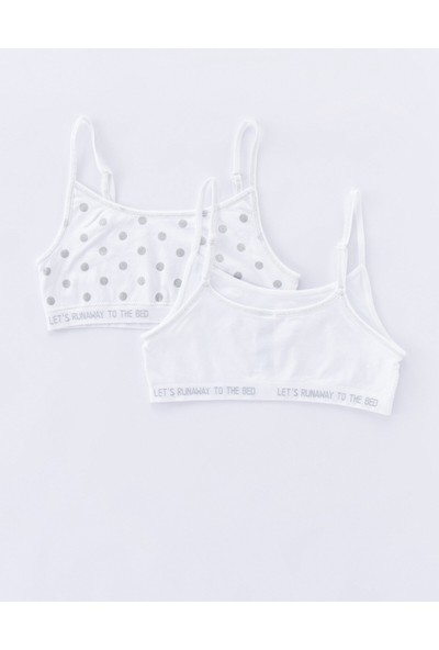 Penti Beyaz Teen Seamless Glitter 2'li Yarım Atlet