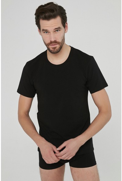 Penti Erkek Siyah Basic Regular 2'li Tişört Penti Erkek Siyah Basic Regular 2'li Tişört